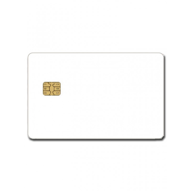 Carte PVC blanche avec puce Infineon SLE5542